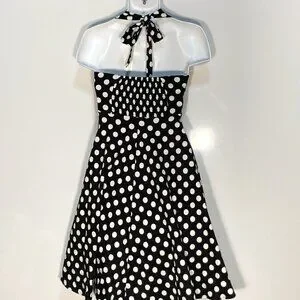 Anni Coco | Dresses | Anni Coco Sz S Black White Polka Dot Vintage ...